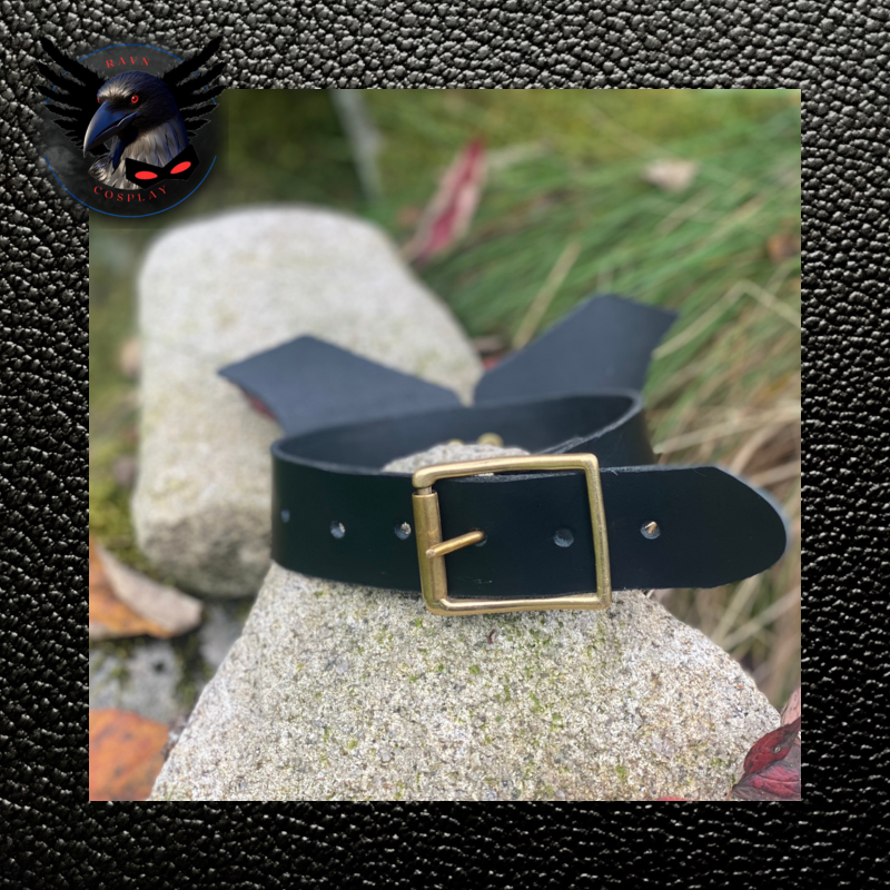 Black Leather Bat Wing Collar - Ravn Leather